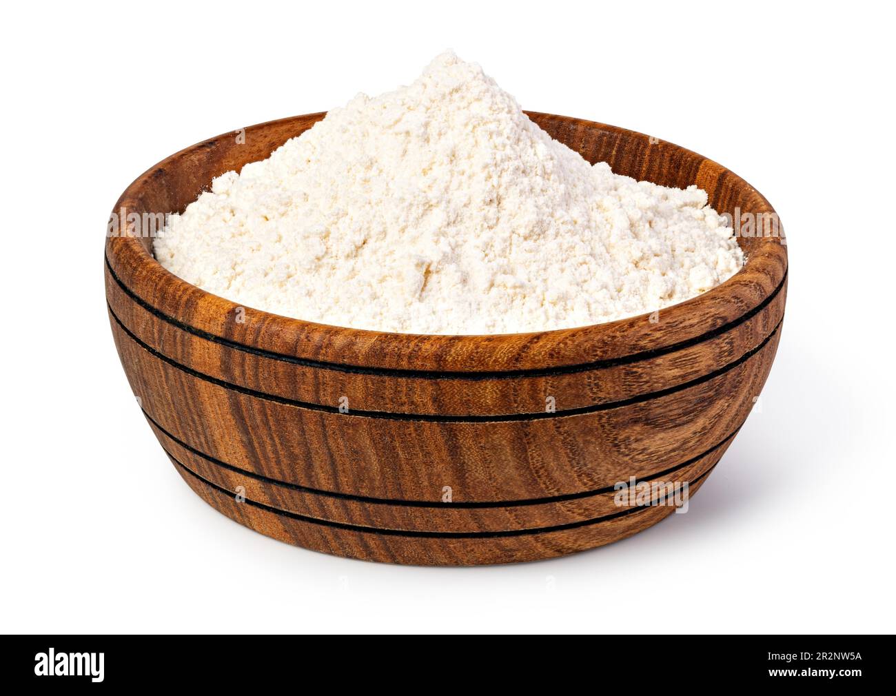 bowl of flour isolated on white background Stock Photo - Alamy