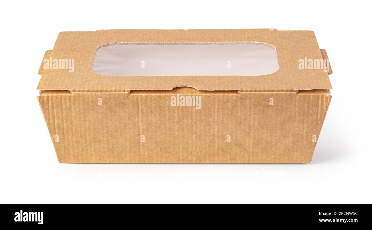 brown unlabeled paper food box isolated on white background Stock Photo ...