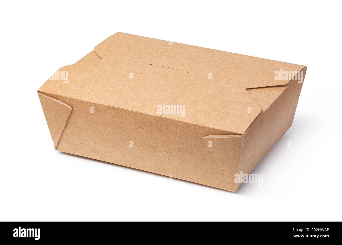 brown unlabeled paper food box isolated on white background Stock Photo ...