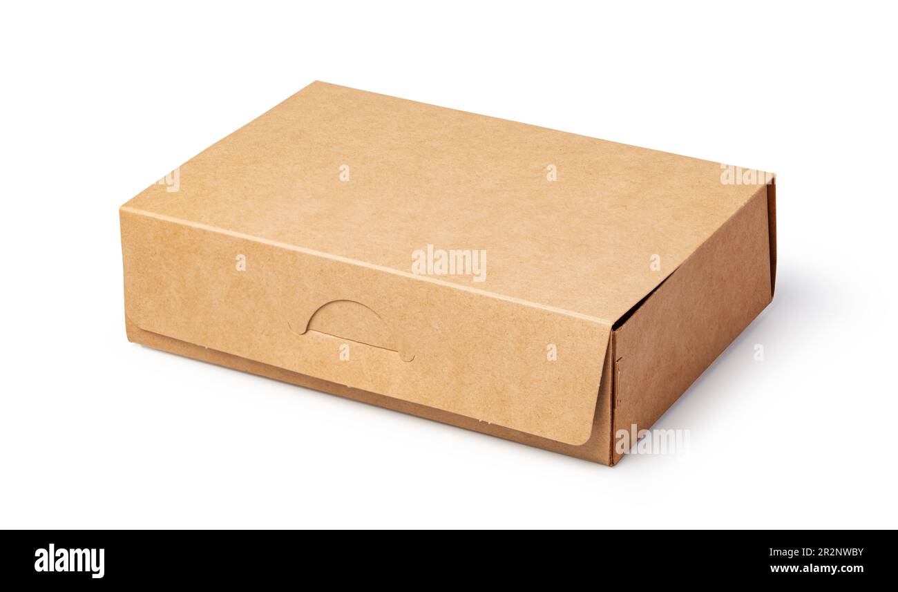 brown unlabeled paper food box isolated on white background Stock Photo ...