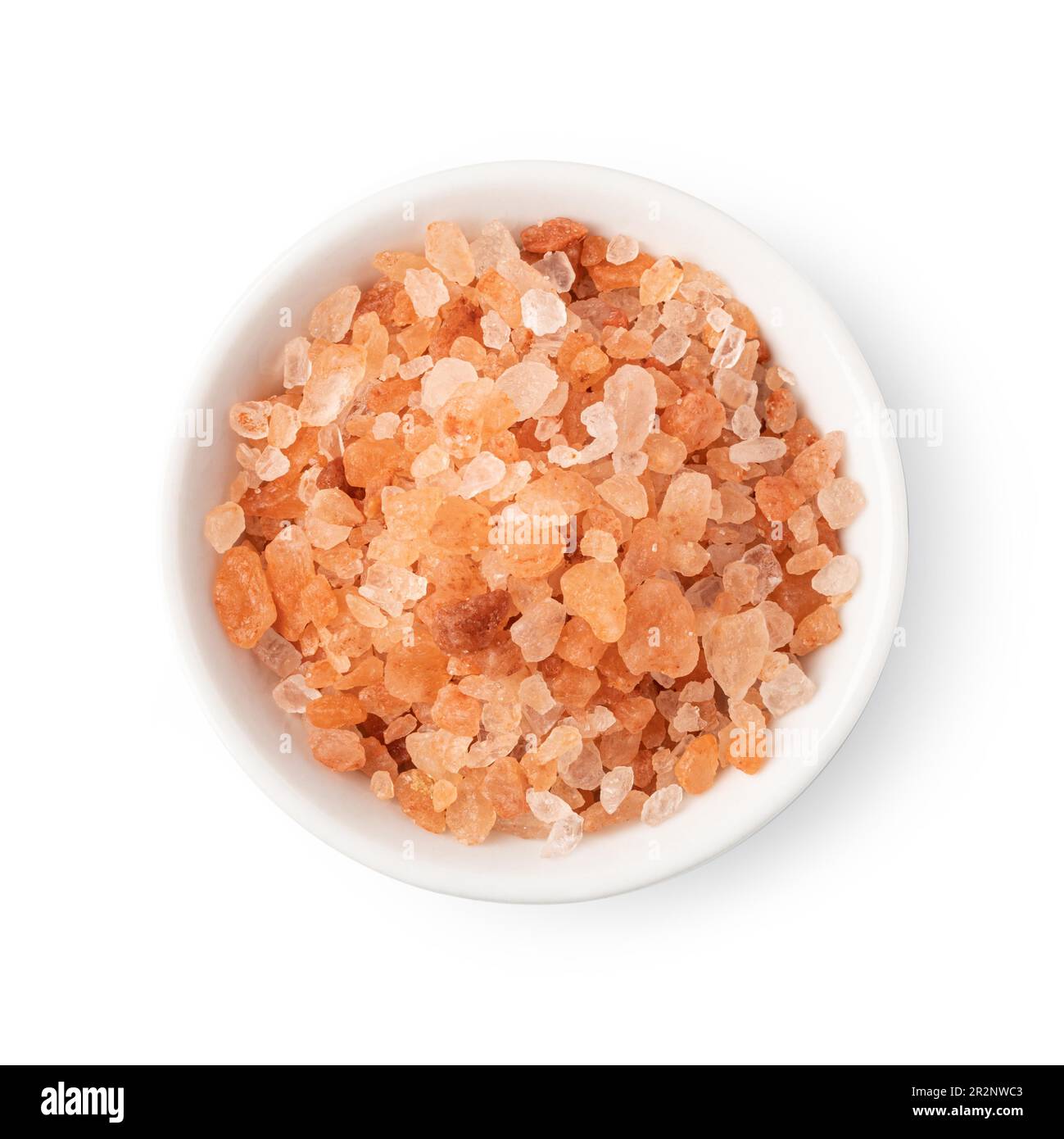 bowl of coarse grained salt isolated on white background Stock Photo ...