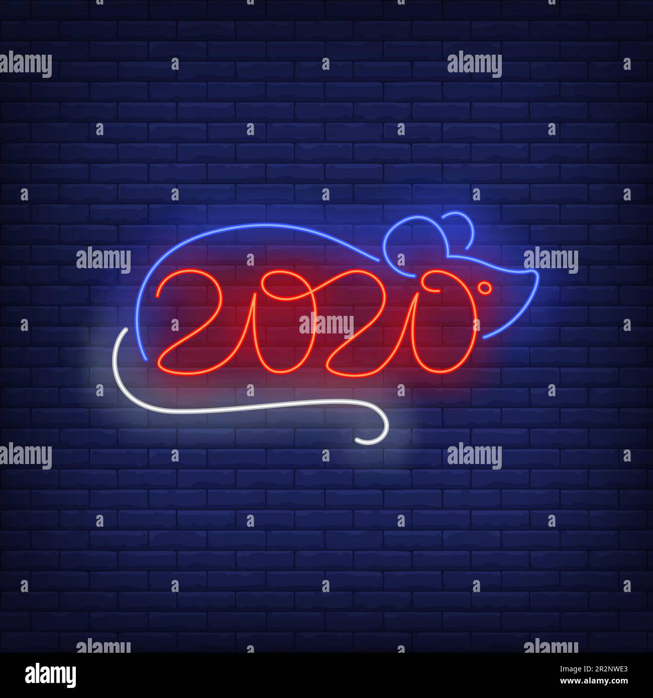 Mouse with numbers neon sign Stock Vector Image & Art - Alamy