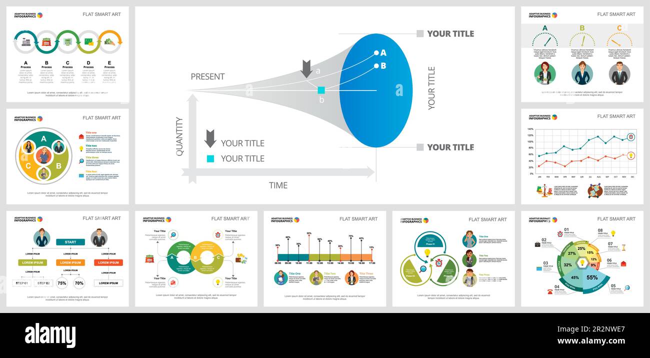 Colorful statistics or teamwork concept infographic charts set Stock ...