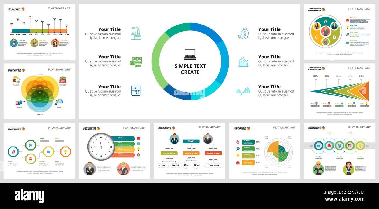 Colorful business planning infographic charts set Stock Vector Image ...