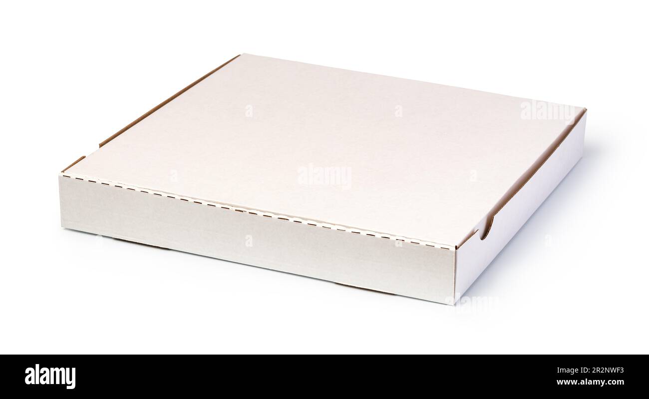 unlabeled paper pizza box isolated on white background Stock Photo - Alamy