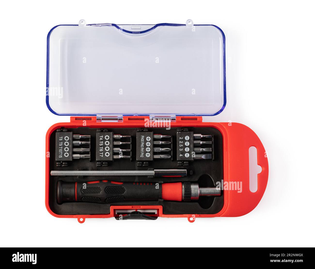 Mechanical bit tool set isolated on a white background Stock Photo - Alamy