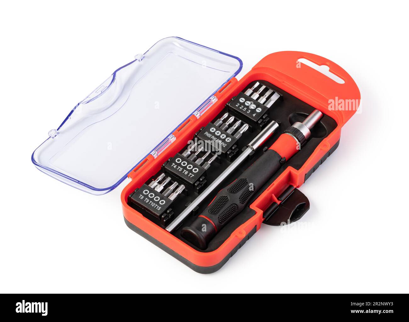 Mechanical bit tool set isolated on a white background Stock Photo - Alamy