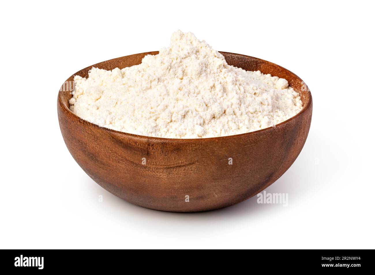 bowl of flour isolated on white background Stock Photo - Alamy