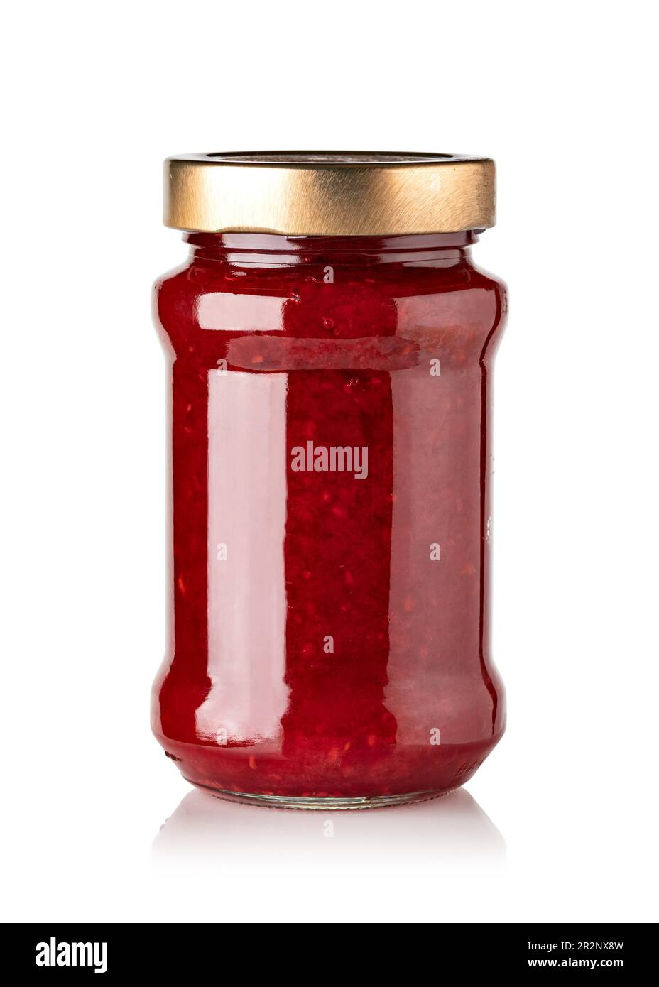 Jars of raspberry jam isolated on white background Stock Photo - Alamy