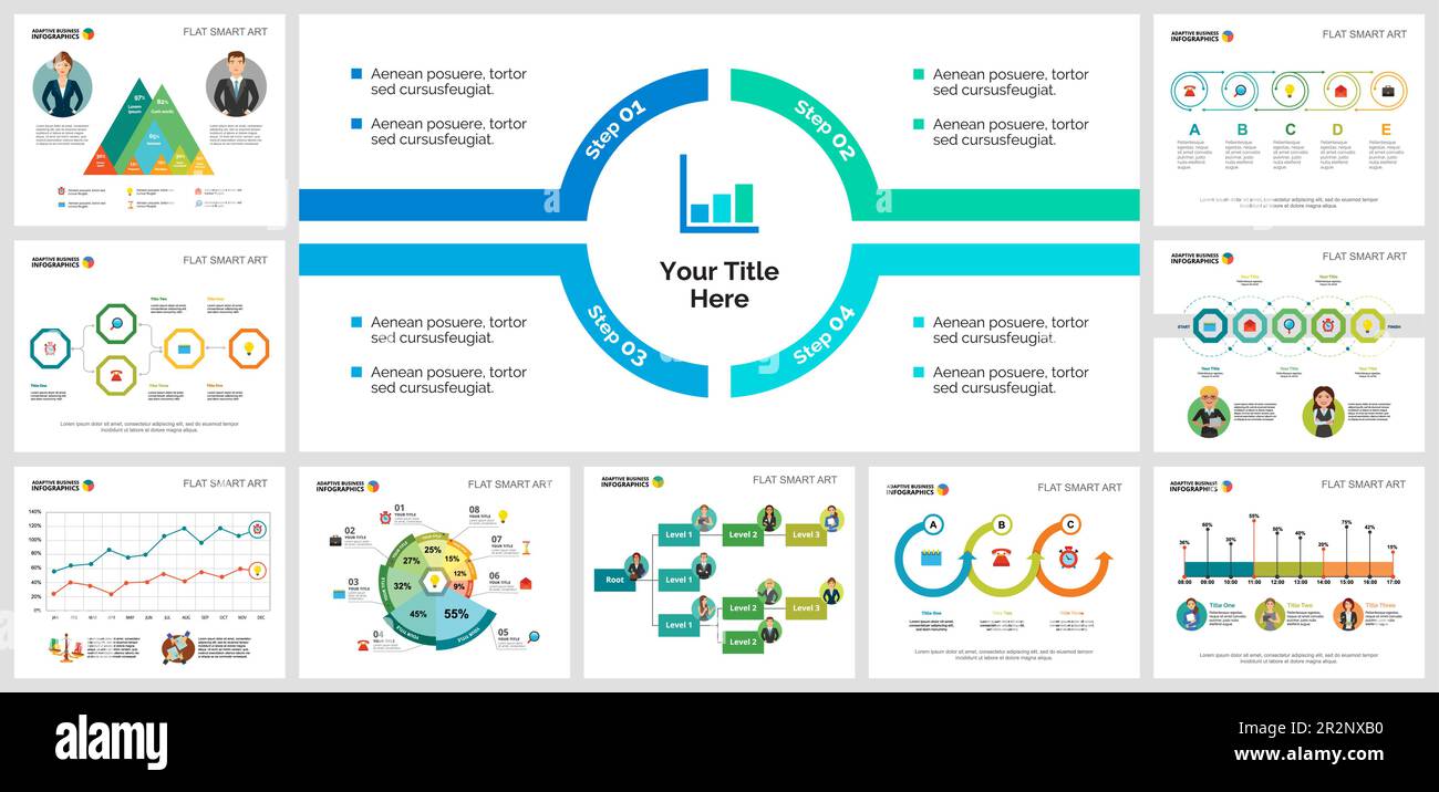 Colorful statistics or training concept infographic charts set Stock ...