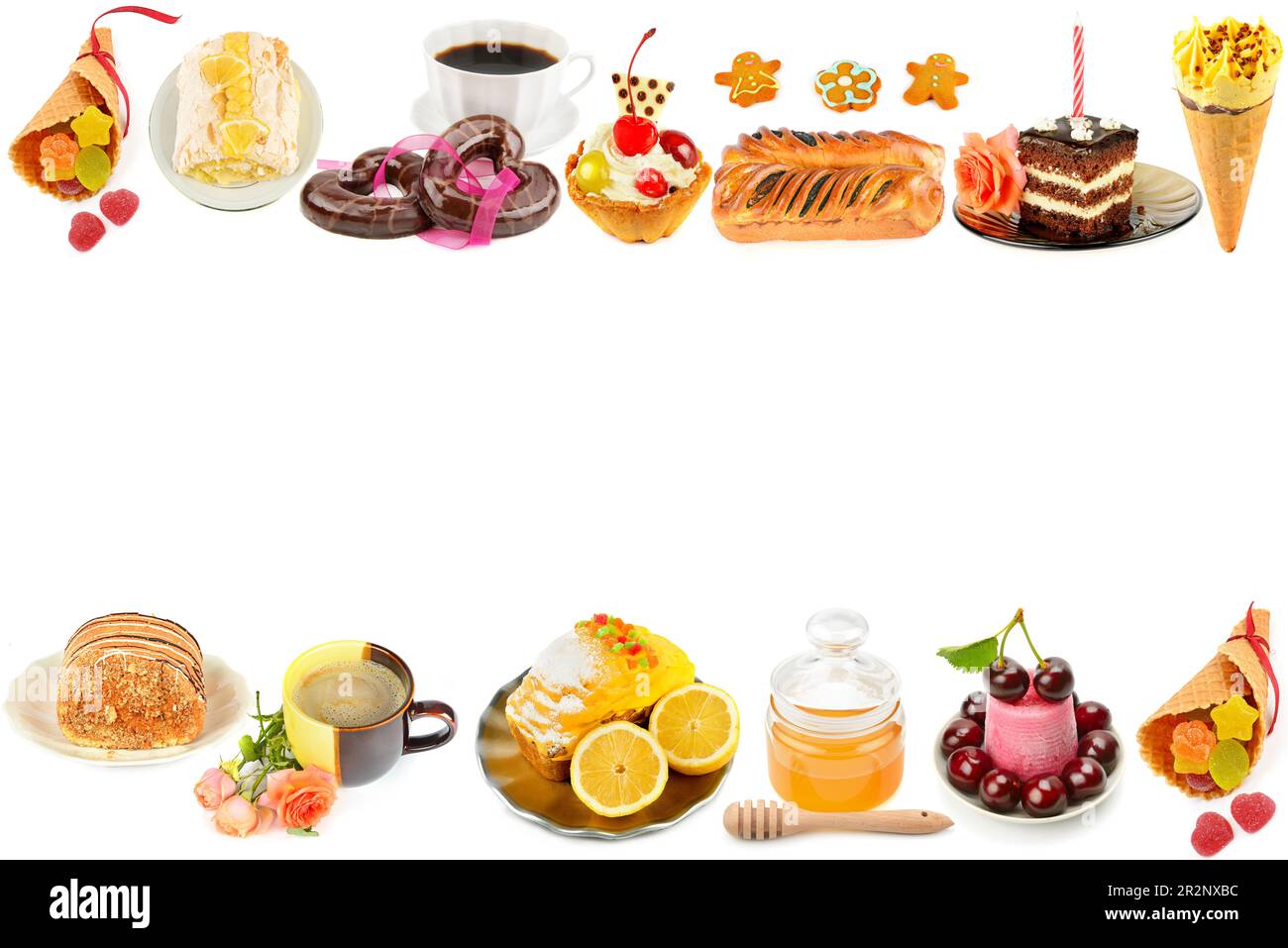 Cake ice cream and puff pastry Cut Out Stock Images & Pictures - Alamy