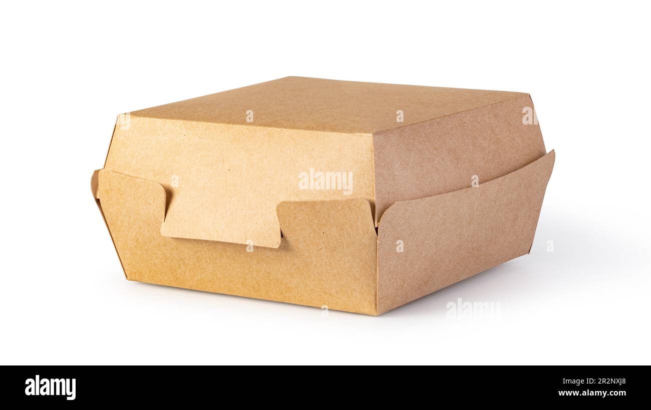 brown unlabeled paper food box isolated on white background Stock Photo ...