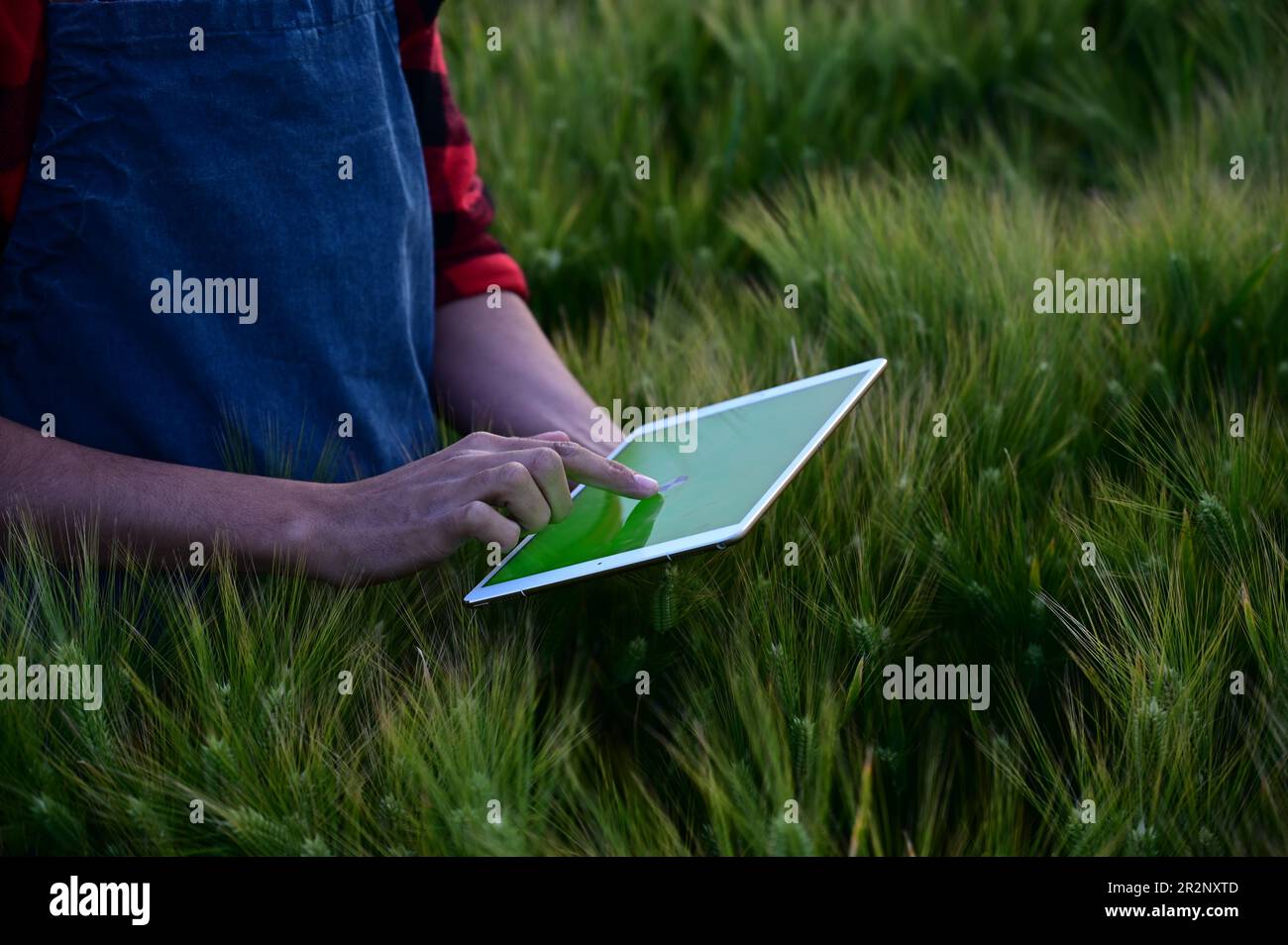 Man using tablet at field. Future of Agriculture: The New Face of ...