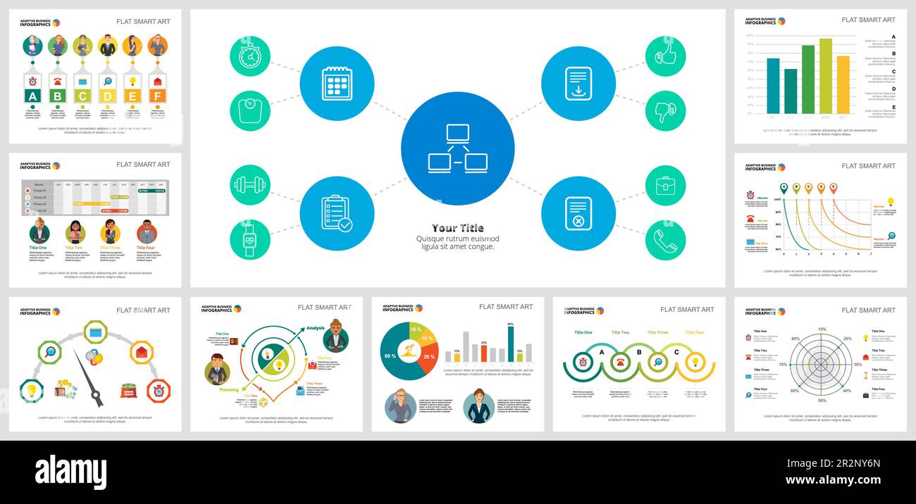 Colorful accounting or statistics concept infographic charts set Stock ...