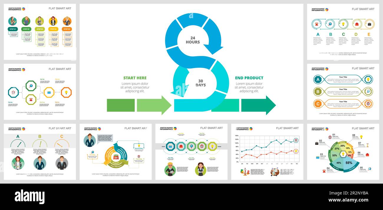 Colorful statistics or research concept infographic charts set Stock ...