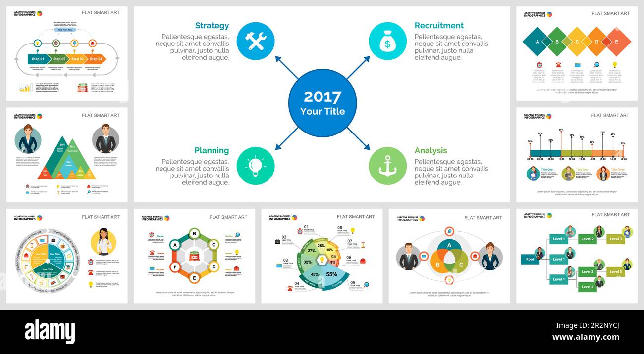 Colorful management or statistics concept infographic charts set Stock ...