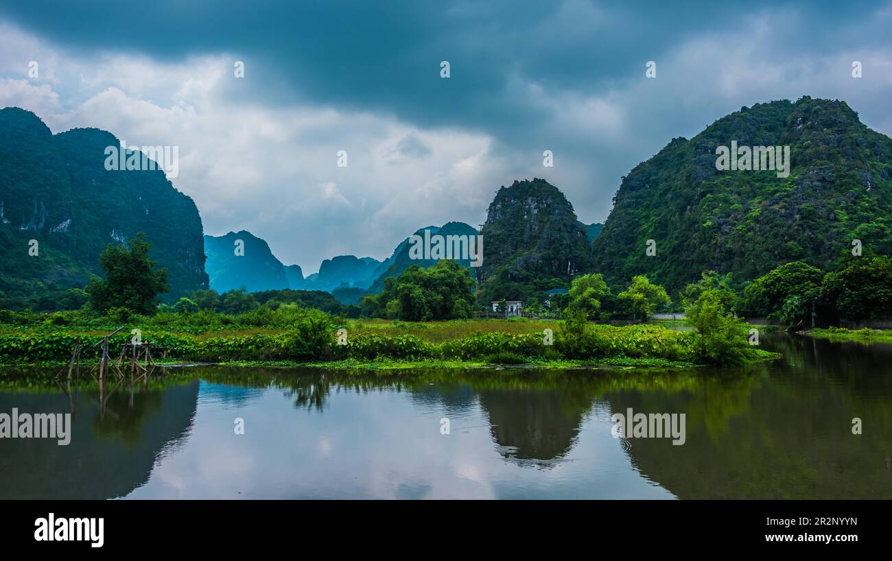 Trang An, a scenic area near Ninh Binh, Vietnam inscribed as a UNESCO ...