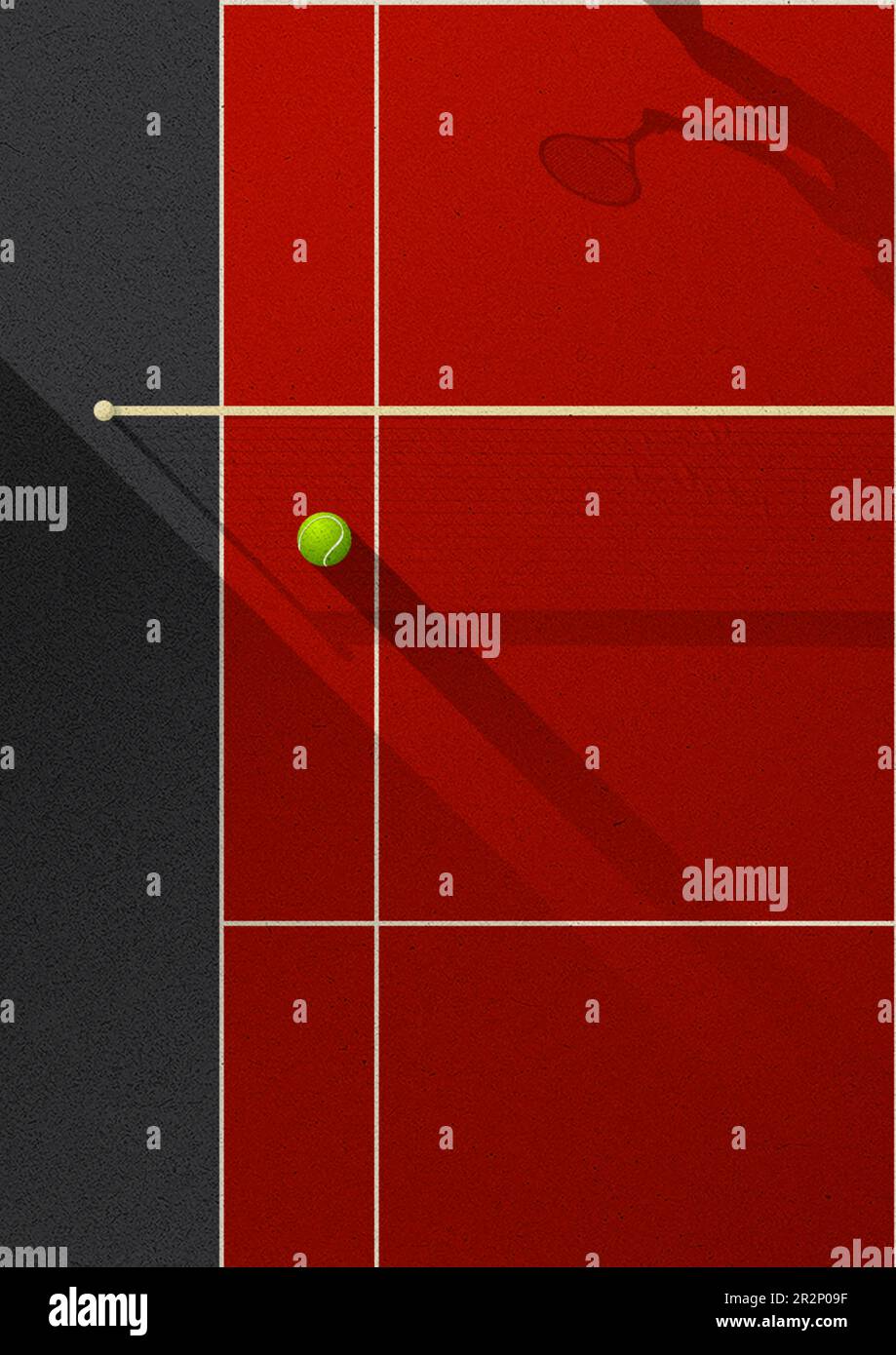 Tennis court and ball poster Stock Photo - Alamy