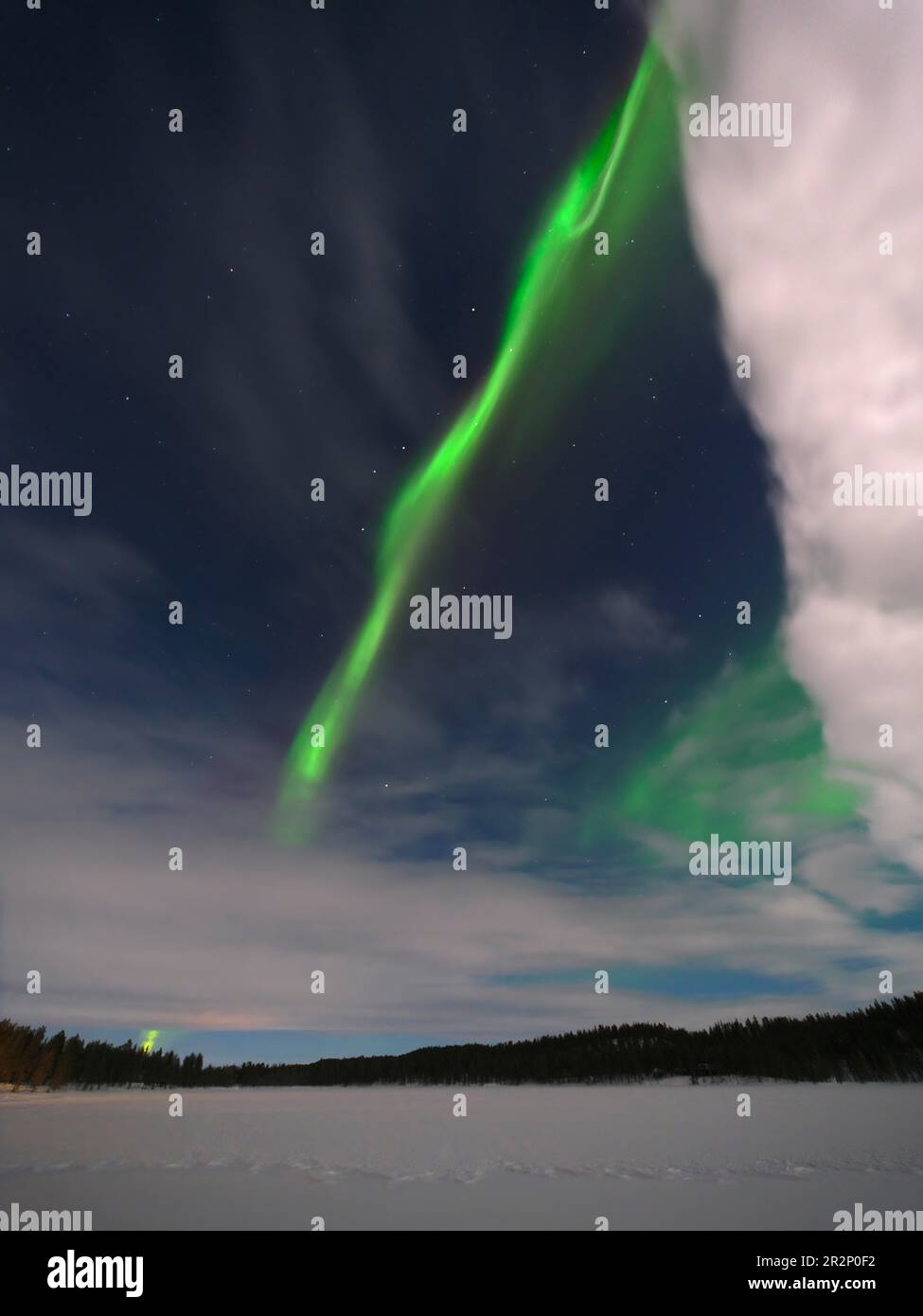 Northern Lights, Clouds and the Big Dipper Constellation, Lake ...