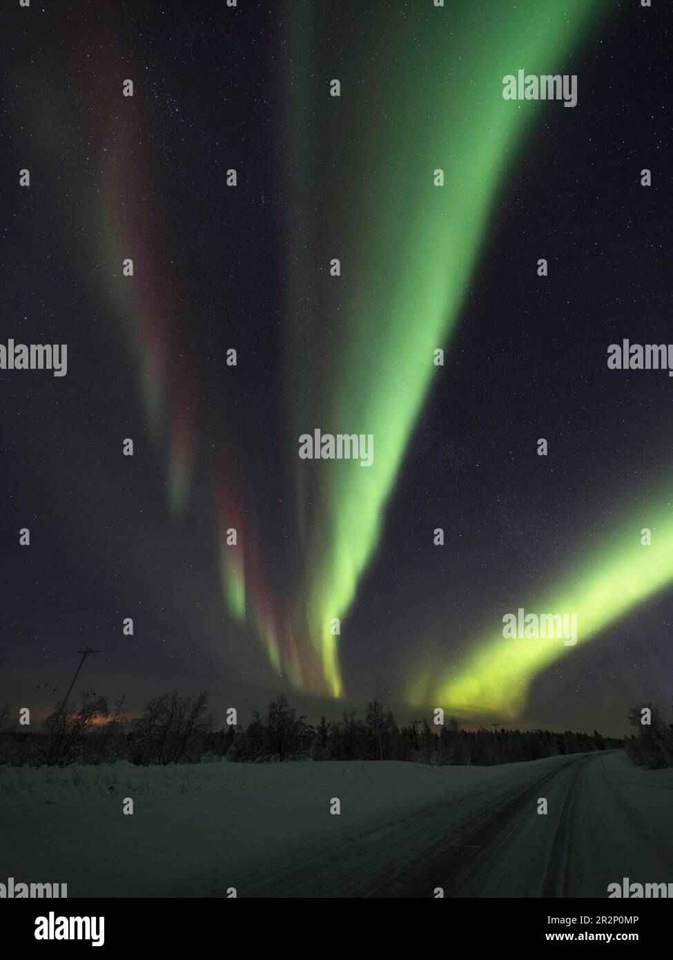 Rising Northern Lights over Finnish Lapland Stock Photo - Alamy