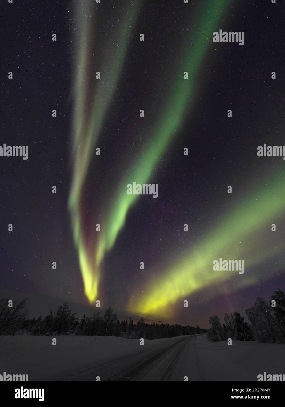 Colourful Northern Lights over Lapland Stock Photo - Alamy
