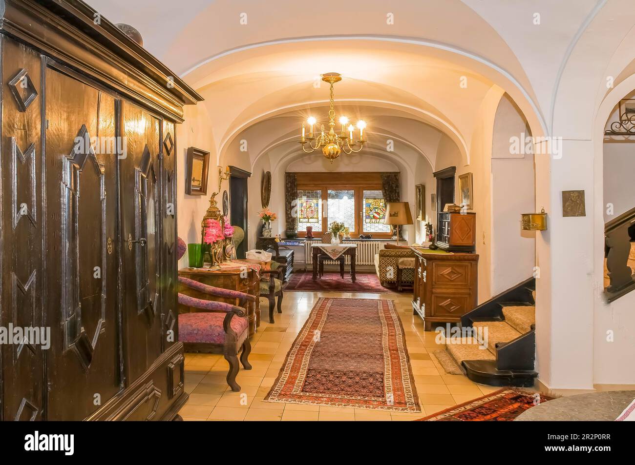 Corridor, hallway, old house, from 1920s, historic, old age, interior ...