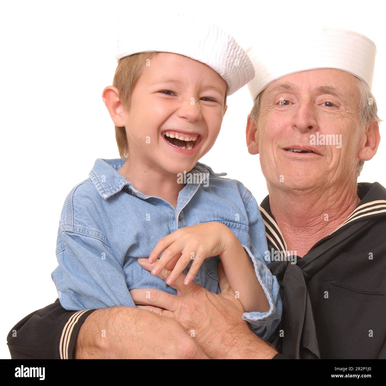 Old U.S. Navy sailor with his son Stock Photo - Alamy