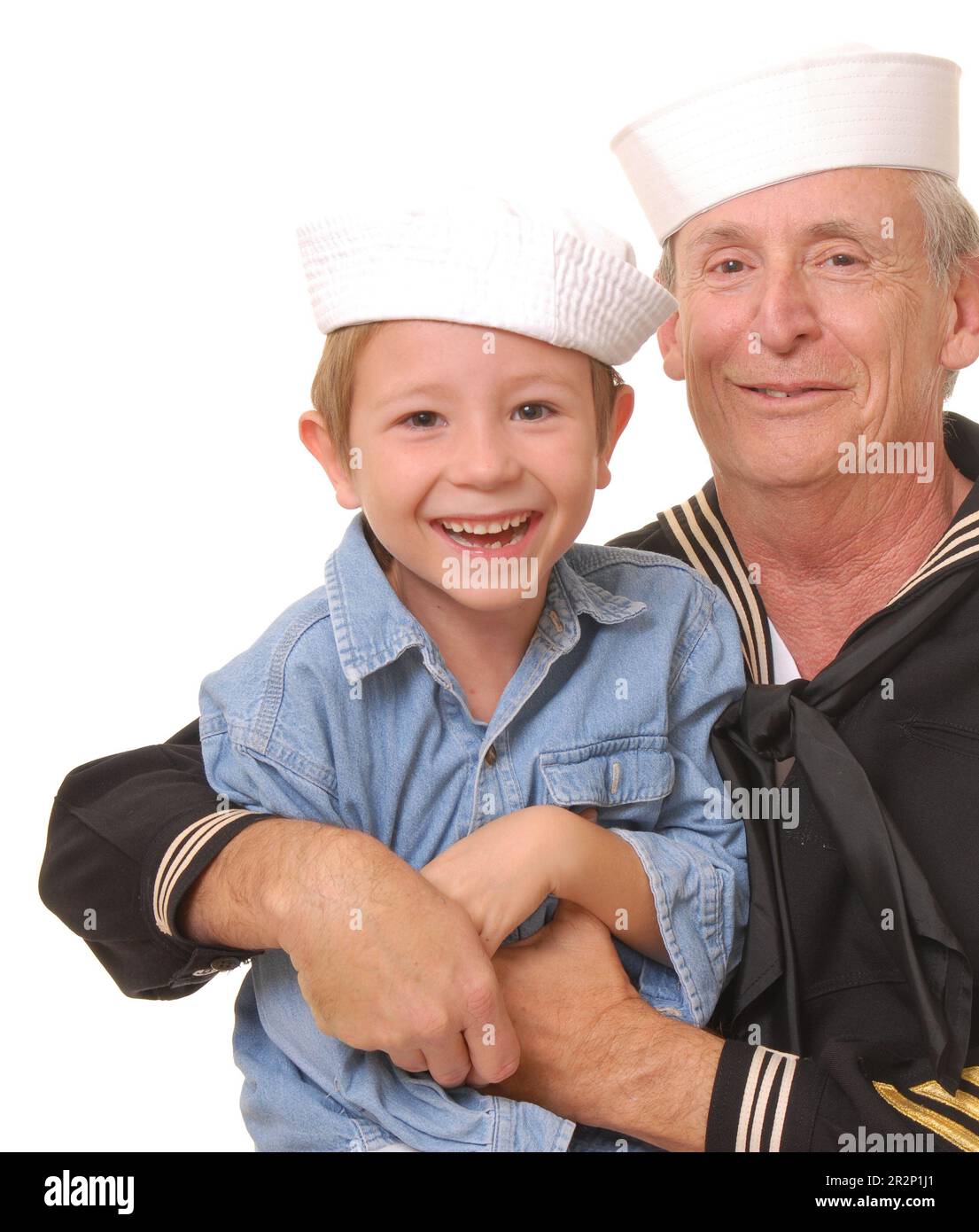 Old U.S. Navy sailor with his son Stock Photo - Alamy