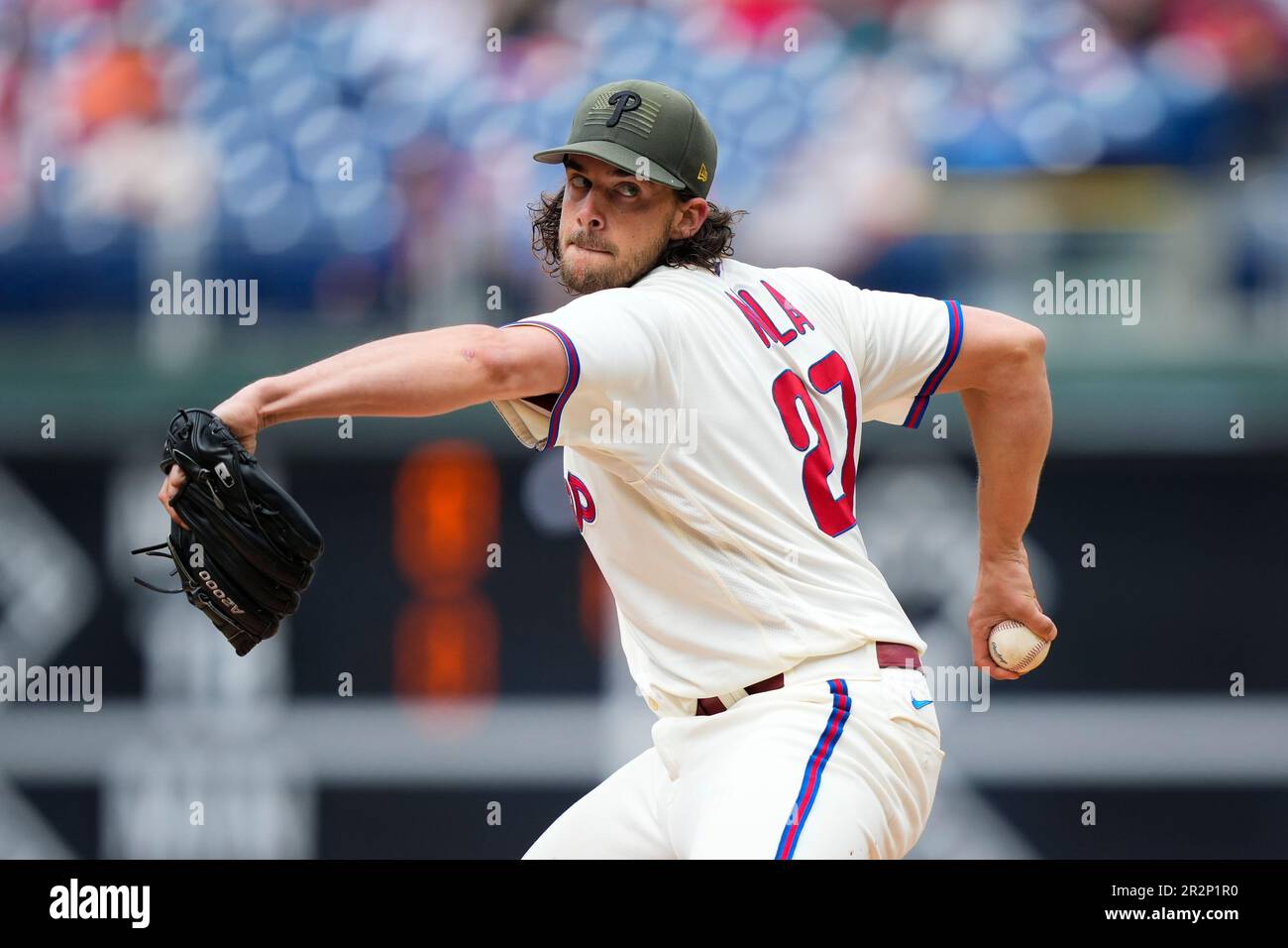 Philadelphia Phillies' Aaron Nola pitches during the first inning of a ...
