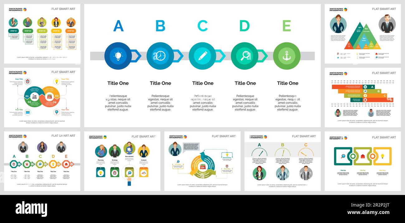 Colorful diagrams set for presentation slide templates Stock Vector ...
