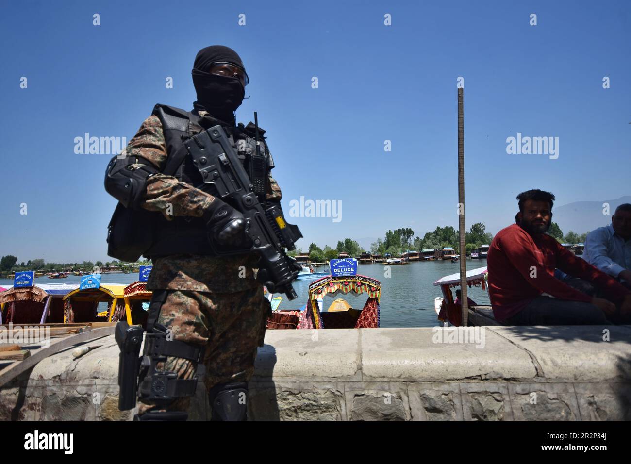 Srinagar, India. 20th May, 2023. A CRPF Quick Action Team (QAT ...