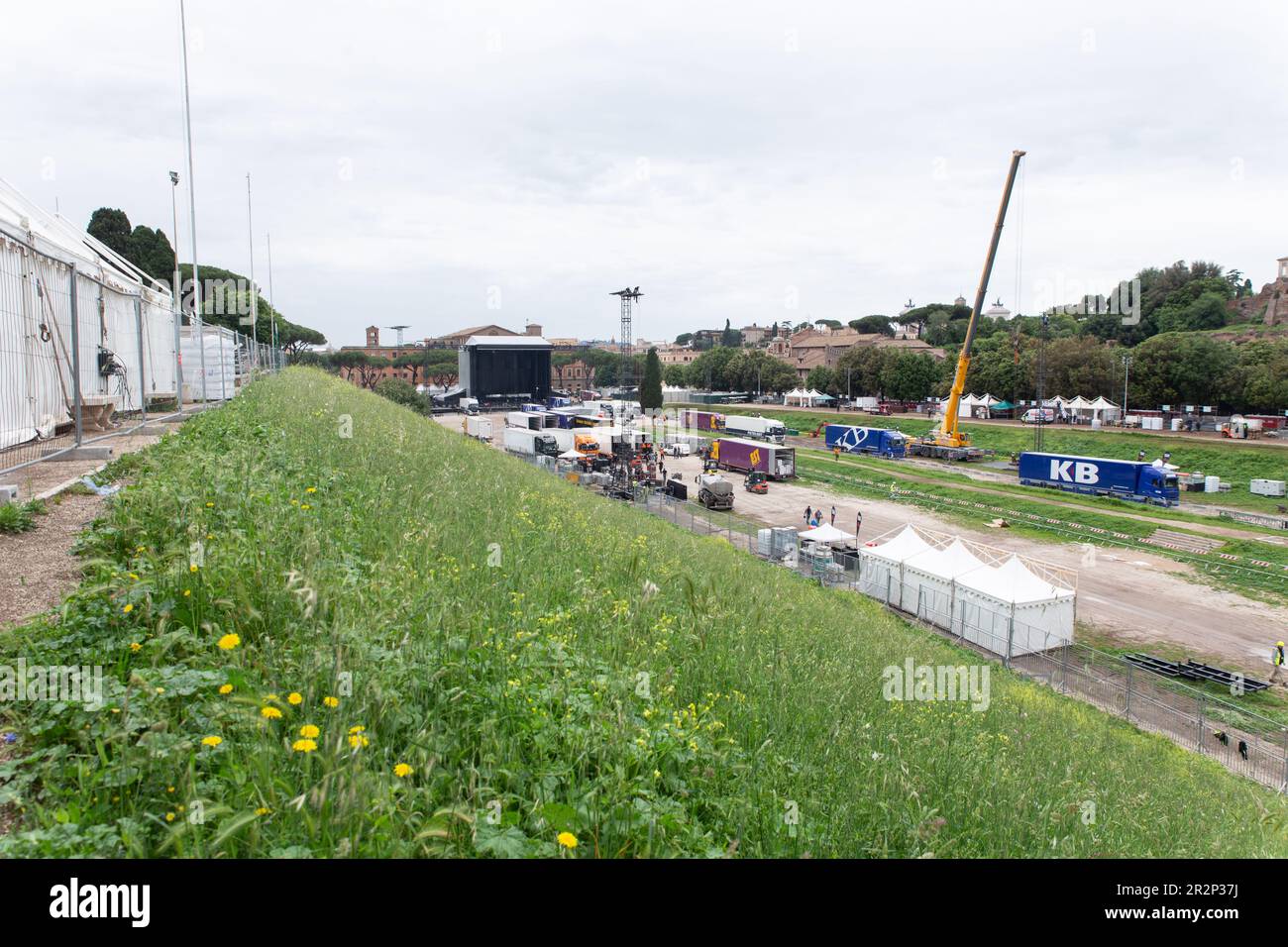 Rome, Italy. 20th May, 2023. View of Circus Maximus area in preparation ...