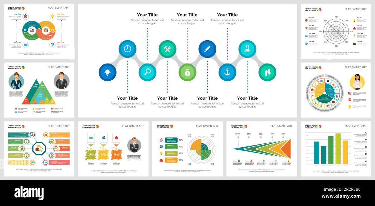 Colorful analysis or statistics concept infographic charts set Stock ...