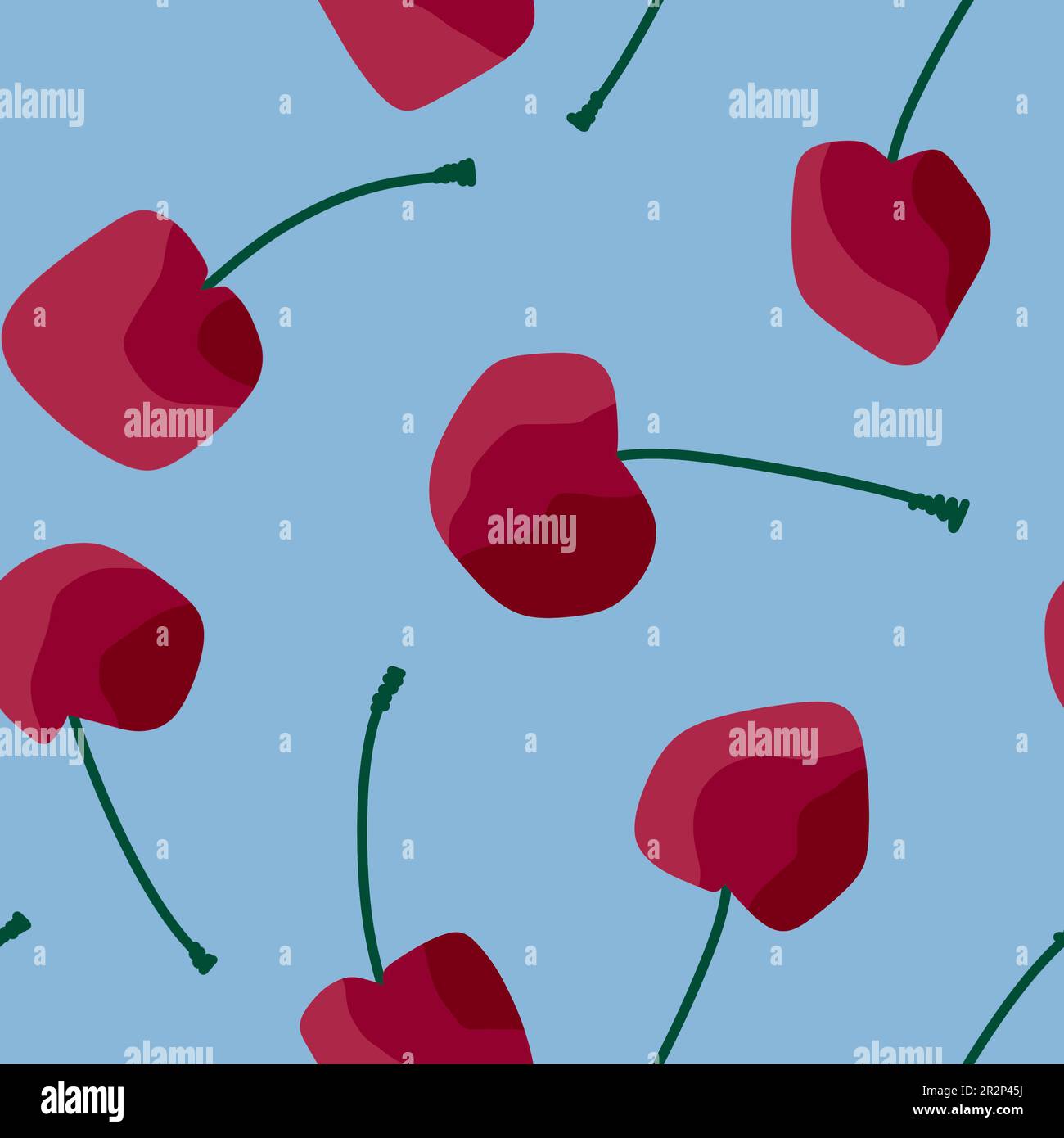 Cartoon summer fruit seamless cherry pattern for wrapping paper and ...