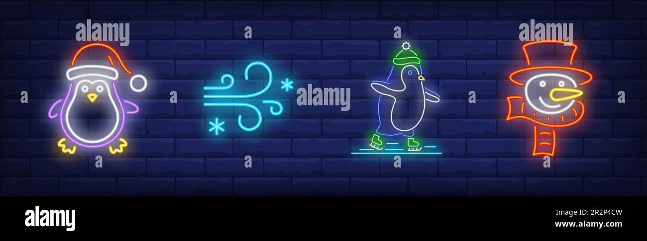 Characters glowing neon sign Stock Vector Images - Alamy