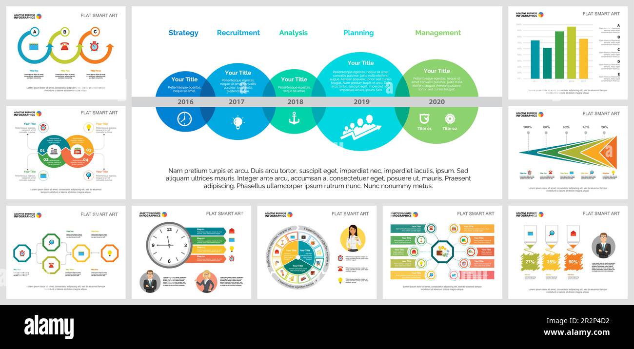 Colorful analysis or banking concept infographic charts set Stock ...