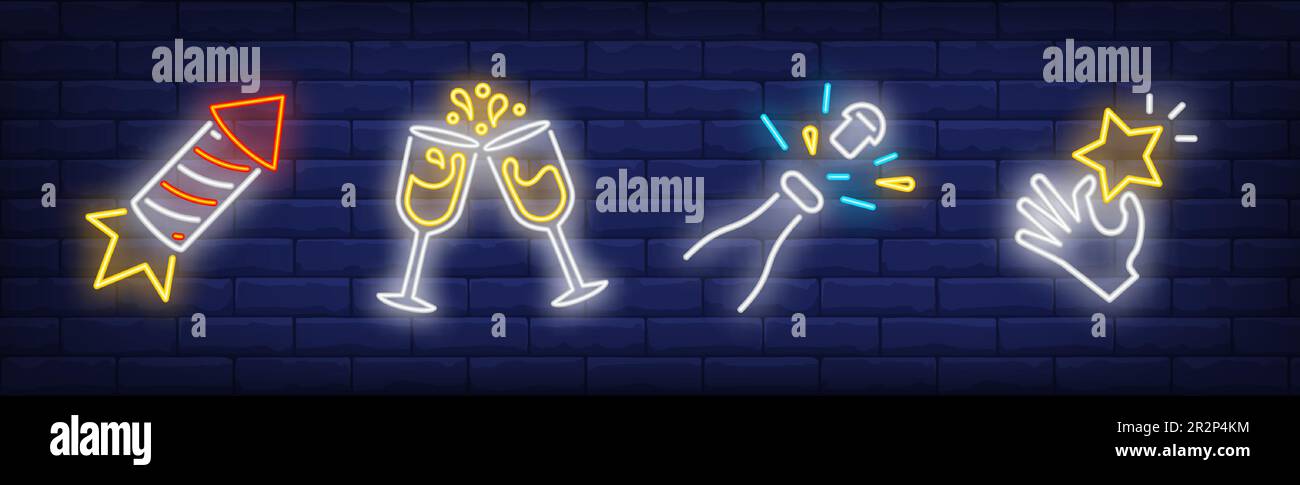 Festive event neon sign set Stock Vector Image & Art - Alamy