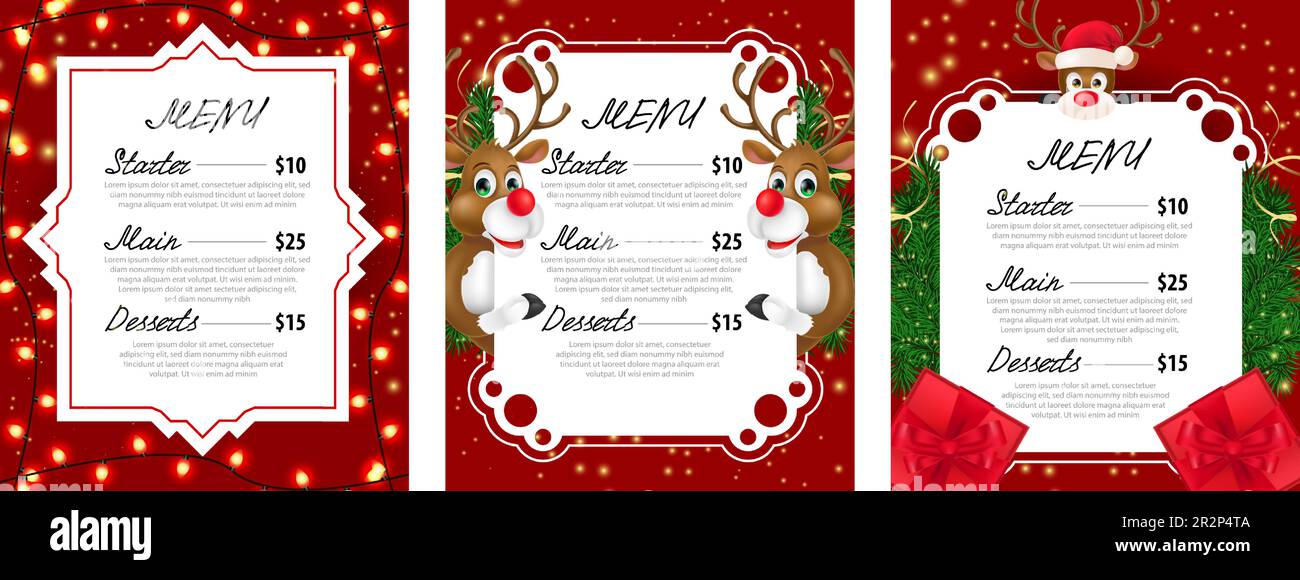 Christmas menu card set Stock Vector Image & Art - Alamy
