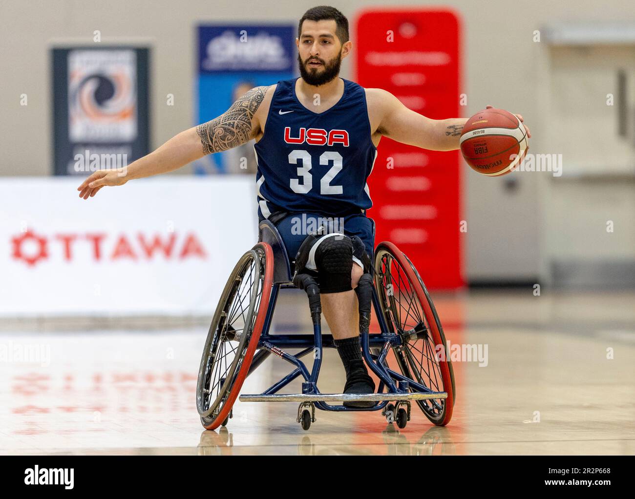 Ottawa, Canada. 20 May 2023. Fabian Romo (32) of Team USA in a Canada v ...