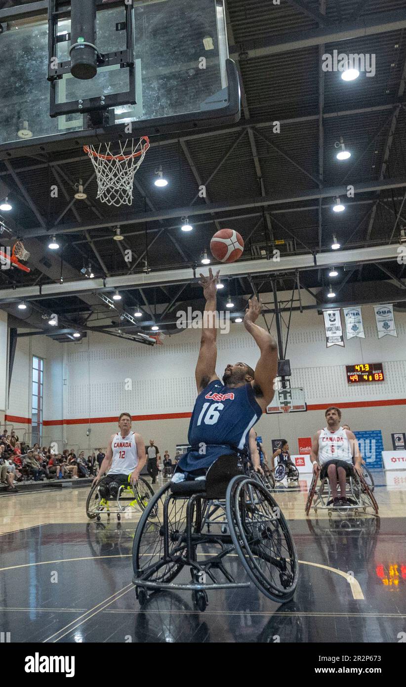 Ottawa, Canada. 20 May 2023. Trevon Jenifer (16) of Team USA in a ...