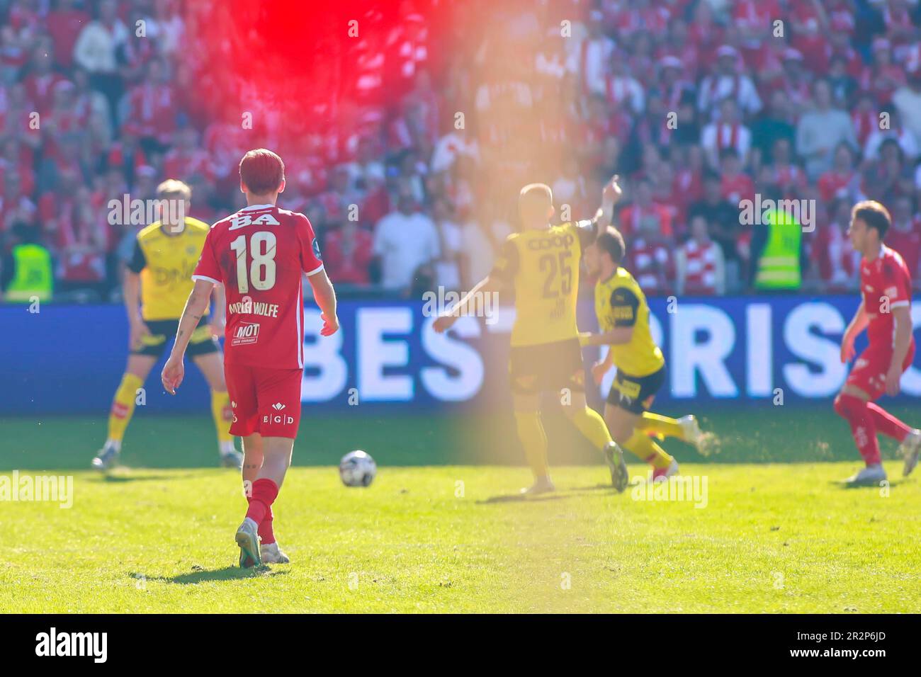 Oslo, Norway, 20th May 2023. Brann's David Møller Wolfe under the red ...