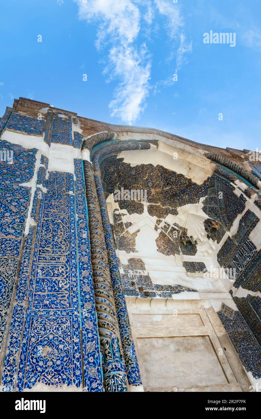 Blue Mosque in Tabriz, Iran. The mosque were constructed in 1465 ...