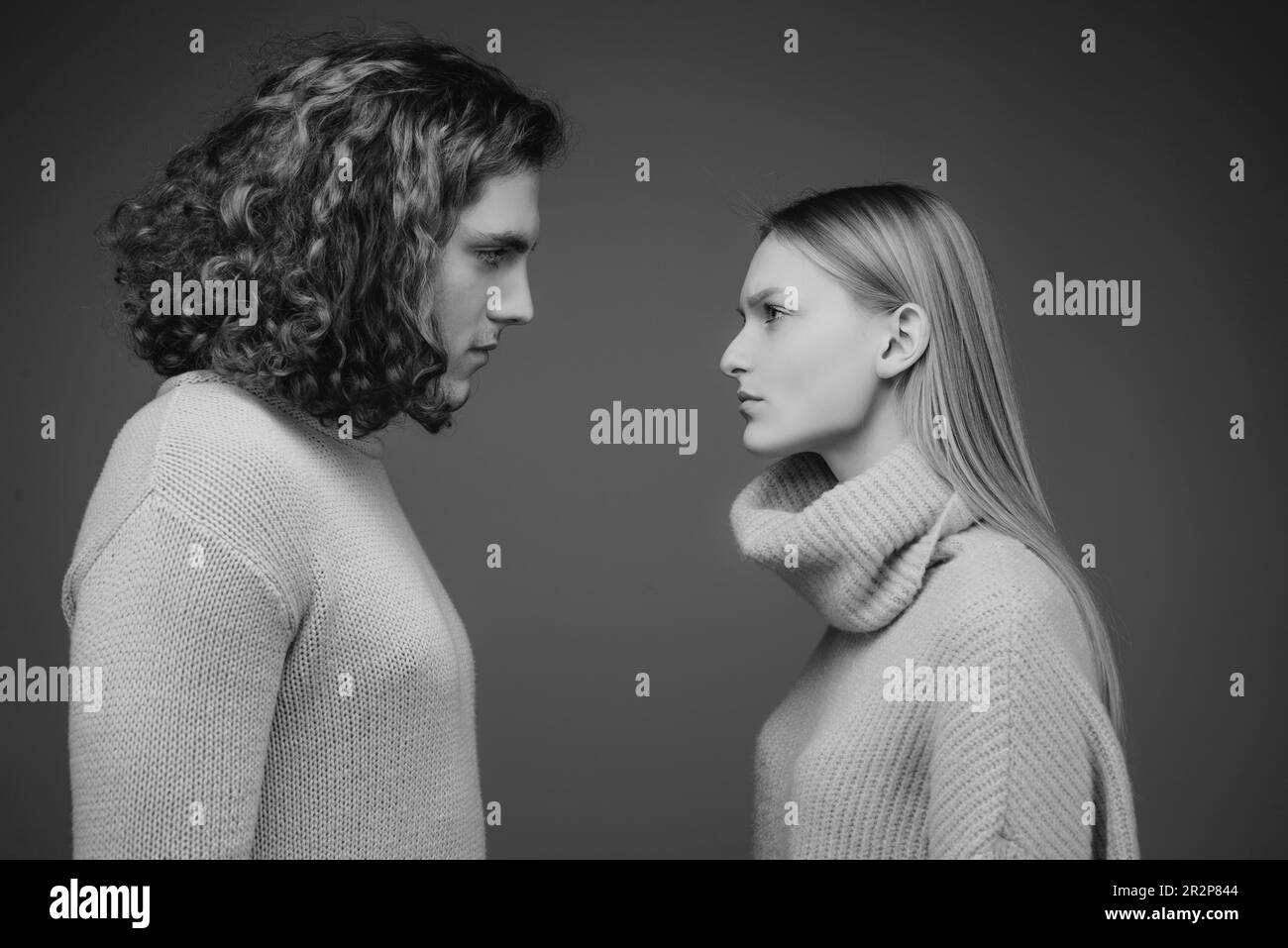 Relationship family problems in Black and White Stock Photos & Images ...