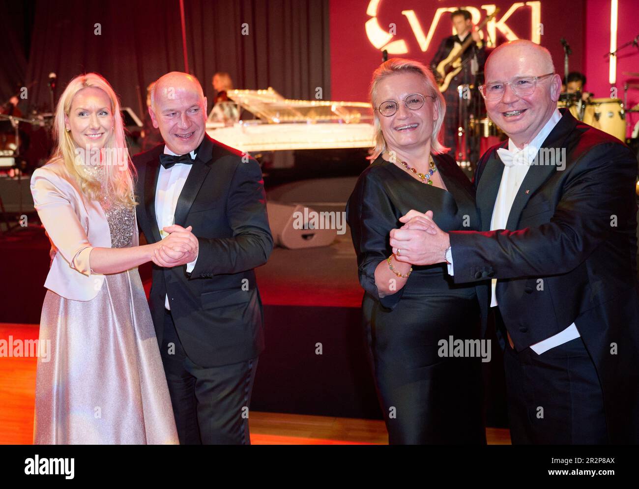 Berlin, Germany. 20th May, 2023. Kai Wegner (CDU, 2nd from left), Governing Mayor of Berlin ...