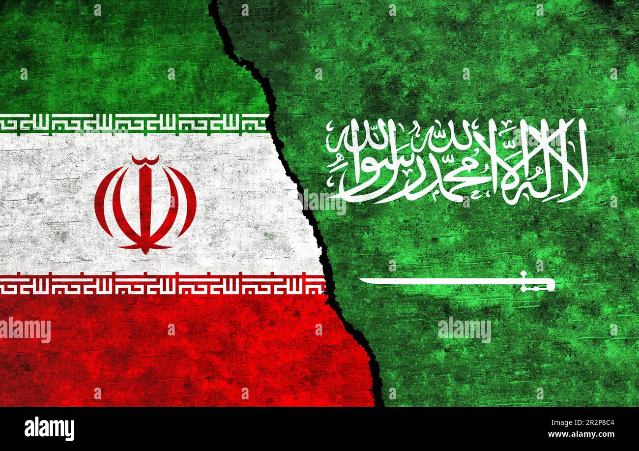 Saudi Arabia and Iran flags together. Saudi Arabia and Iran conflict. Iran and Saudi Arabia ...