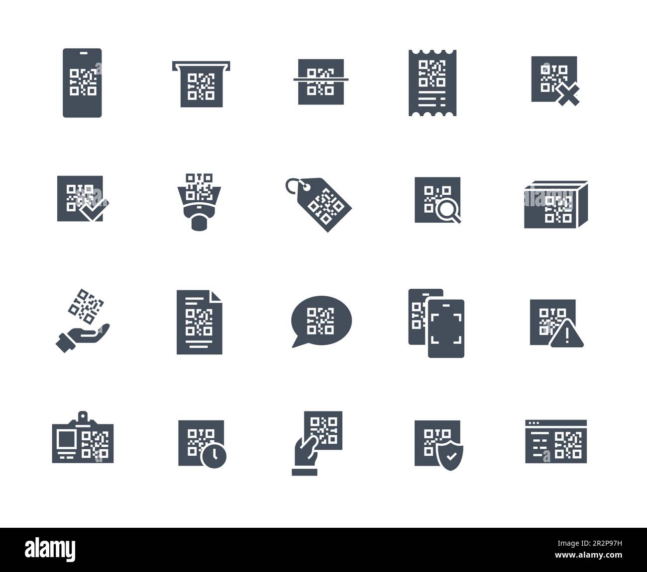 Qr code black icons set Stock Vector Image & Art - Alamy