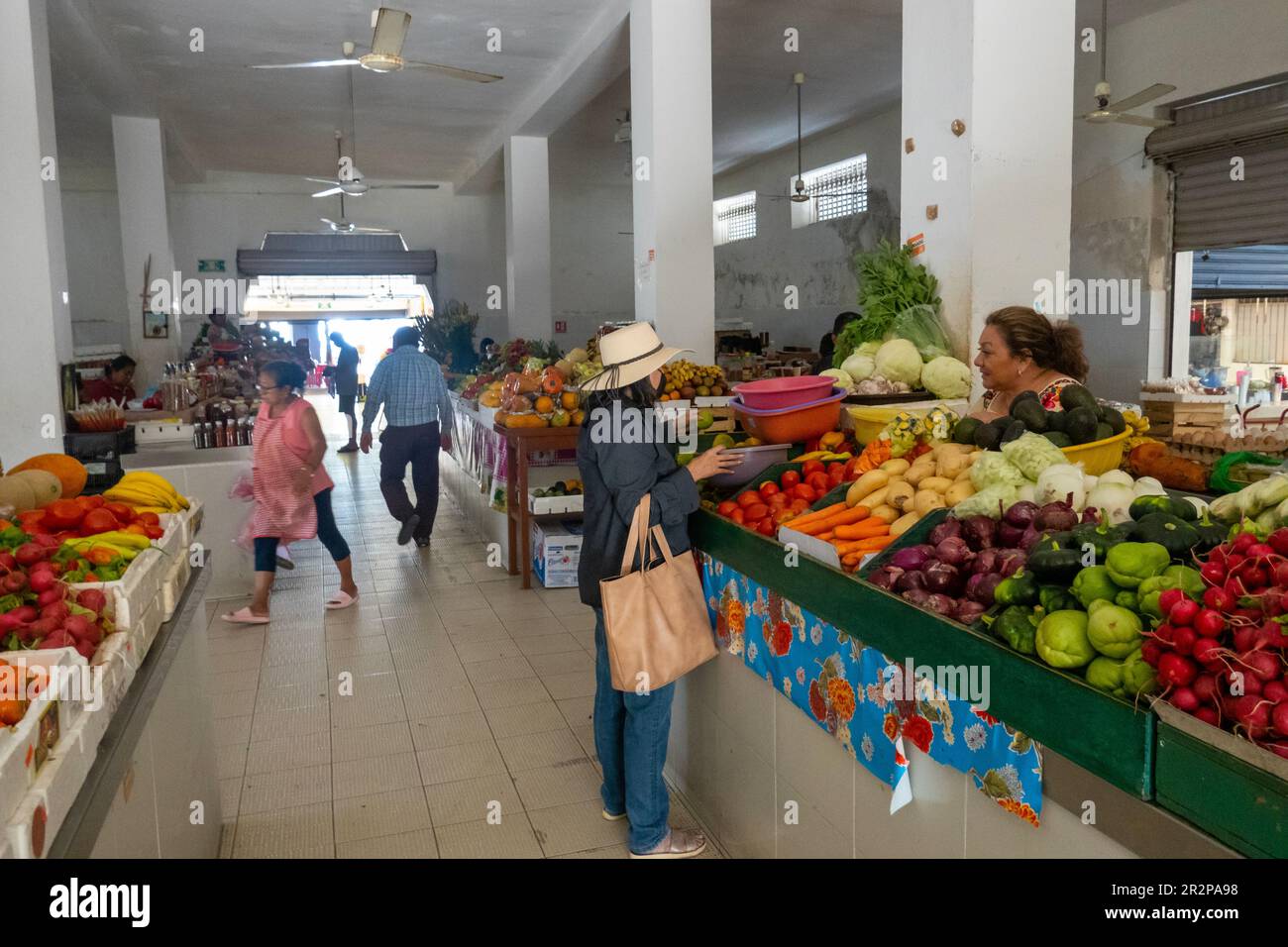 Local Mexican market in Santiago neighborhood of Merida Yucatan Mexico ...