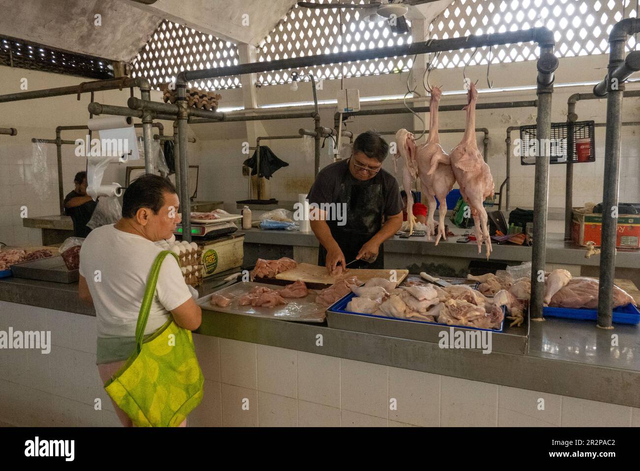 Local Mexican market in Santiago neighborhood of Merida Yucatan Mexico ...