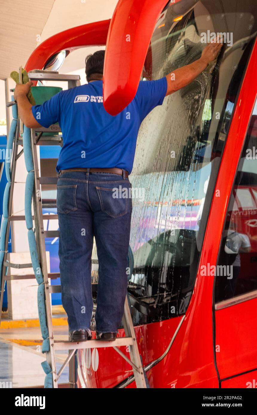 ADO bus station at Plaza Paseo 60 in centro district of Merida Yucatan ...