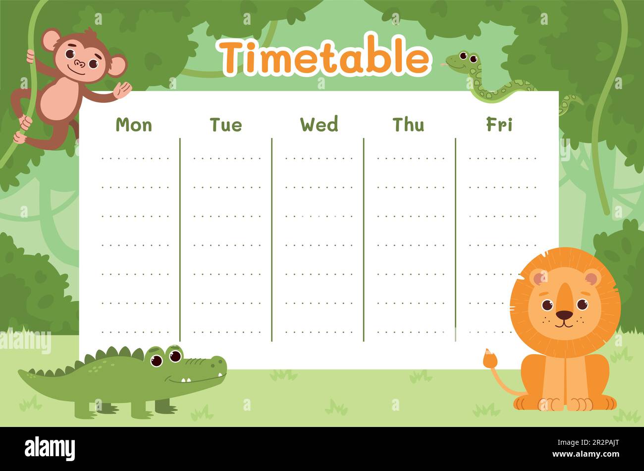 Jungle timetable concept Stock Vector Image & Art - Alamy
